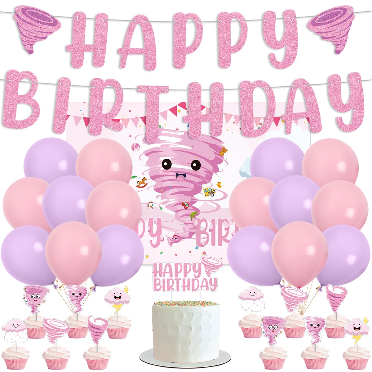Amazon.com: Pink Tornado Party Decorations,Tornado Birthday Party ...