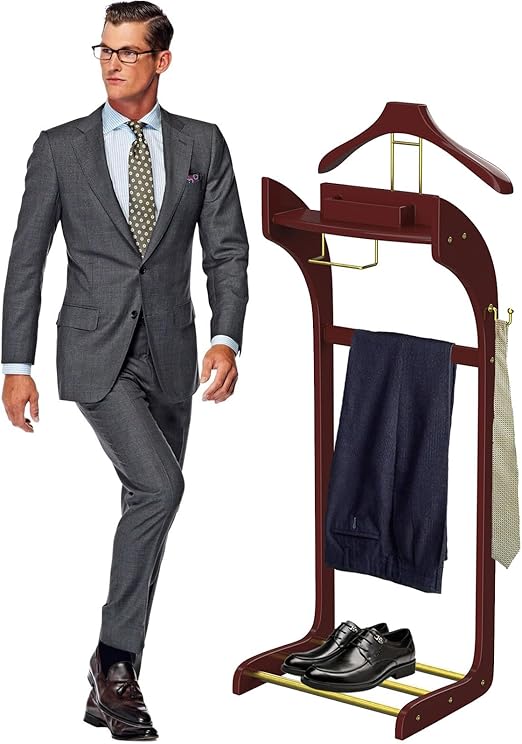 Amazon.com: EADIHEGE Clothes Valet Stand, Men and Women Floor Standing ...