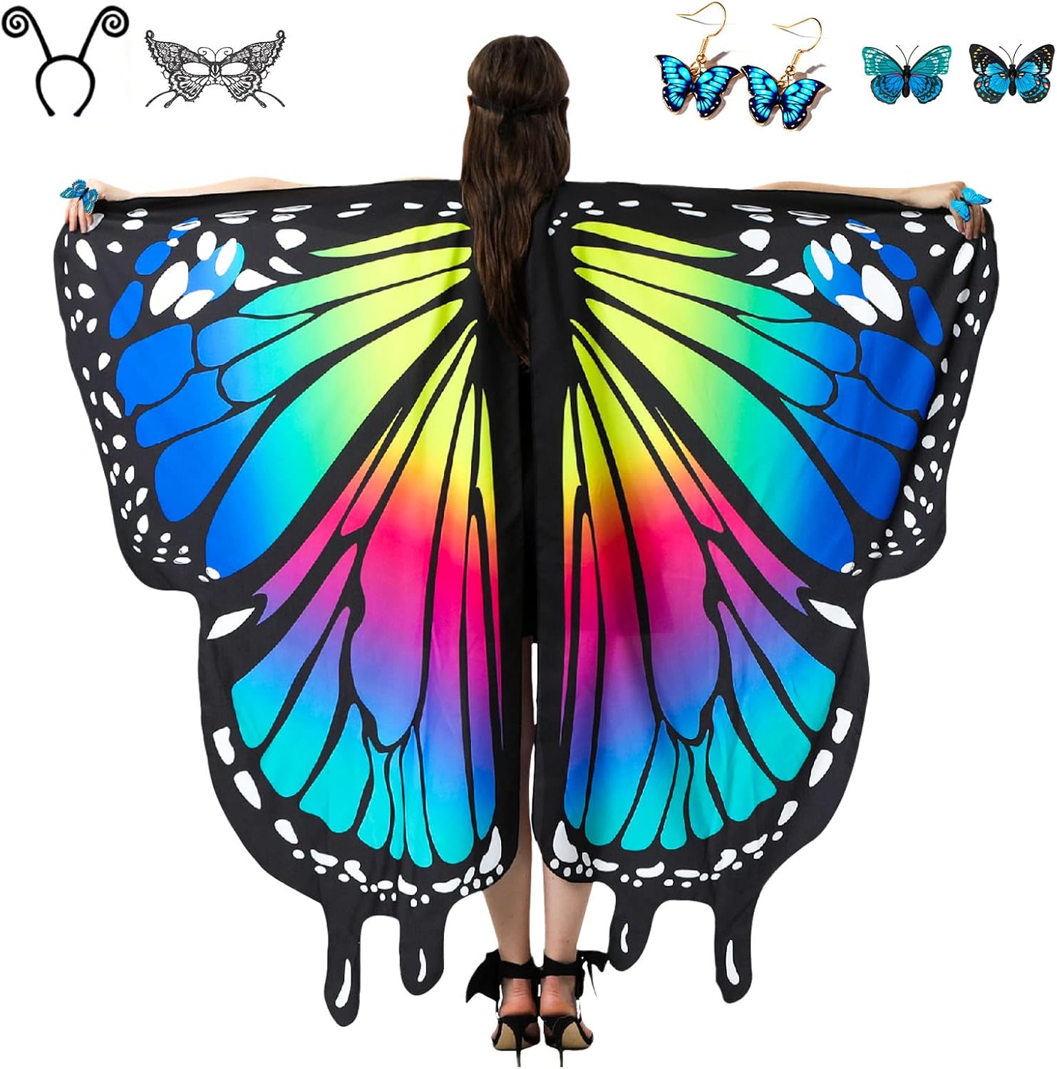 Amazon.com: Nevoc Butterfly Wings Costume for Women Girls - Halloween ...