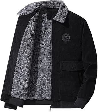 Amazon | [DAUZ] 裏ボアコーデュロイジャケット，フリースジャケット アウター，ジップアップ メンズ ボアジャケット，アウター メンズ コーデュロイ ジャケット，フライトジャケット ...