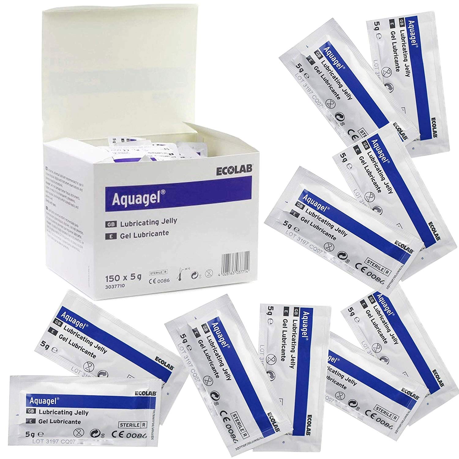 Aquagel Personal Lubricating Jelly, Box of 150 x 5g Sterile Sachets ...