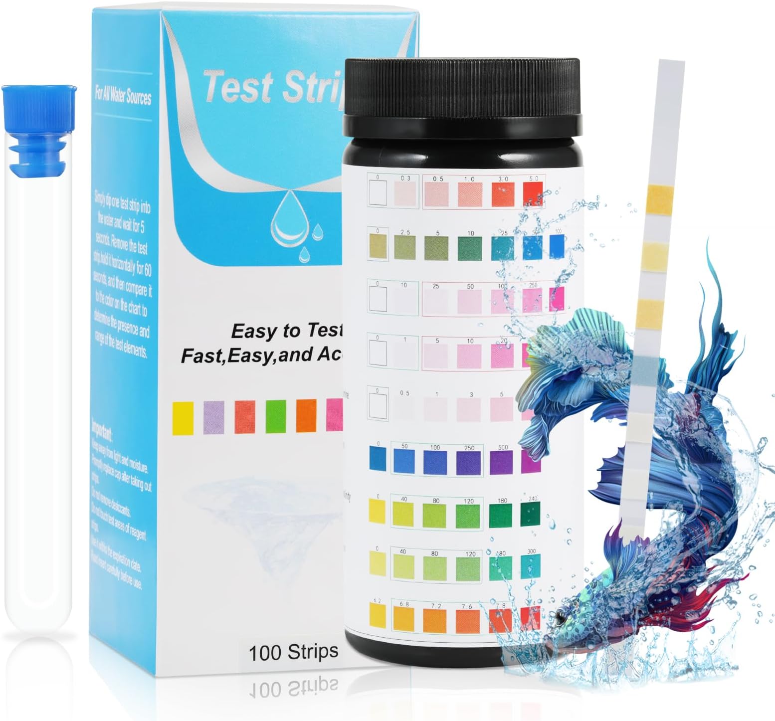 Amazon.com : 8 in 1 Ammonia Test Kit for Aquarium, Aquarium Test Strips ...