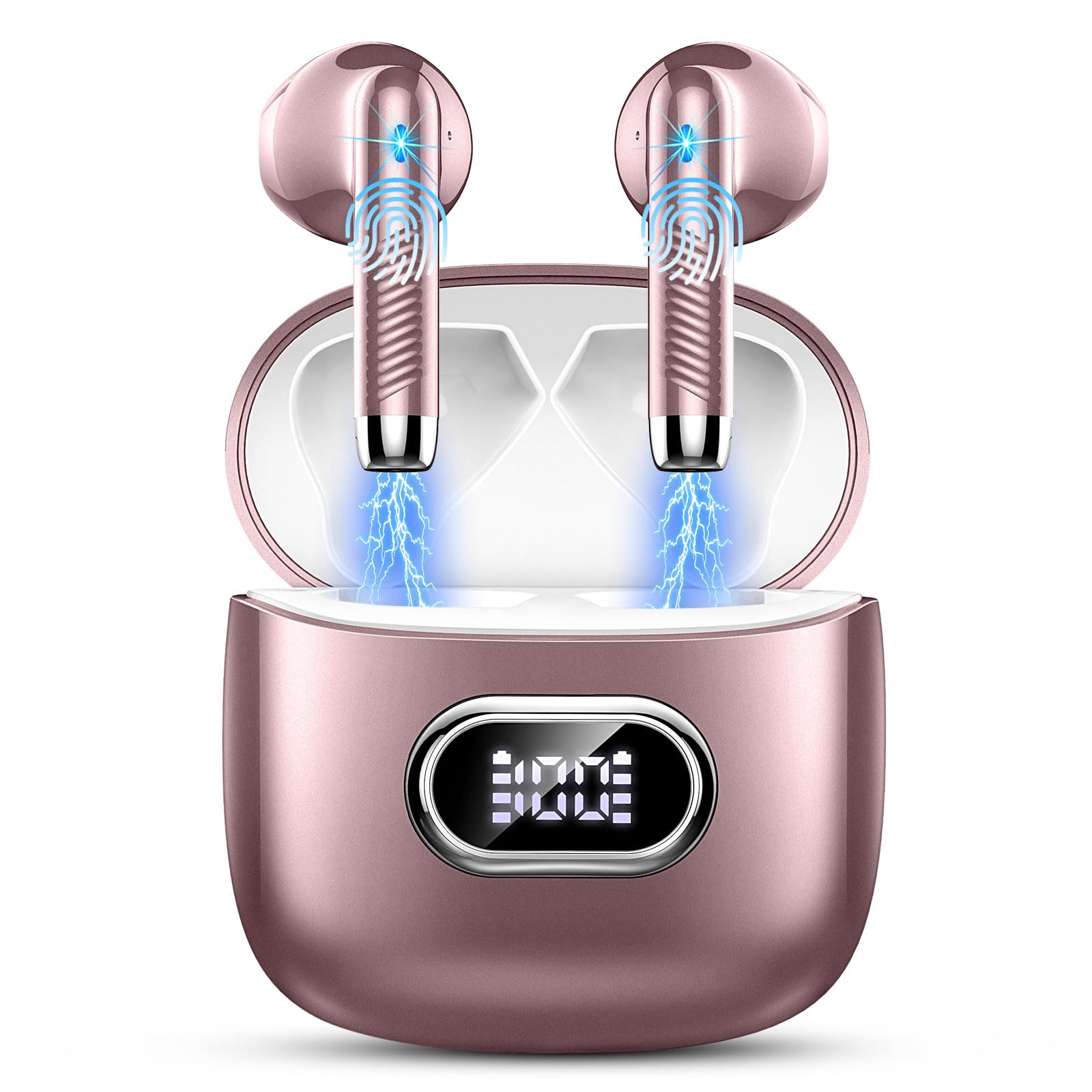 Wireless Earbuds, Bluetooth 5.3 Headphones HiFi Stereo Bluetooth ...