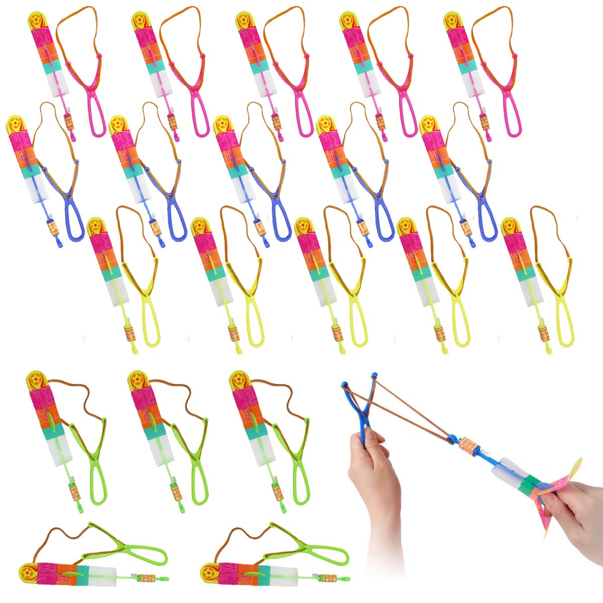 Buy Buaszay 20-piece flying rocket helicopter, outdoor shooting game ...