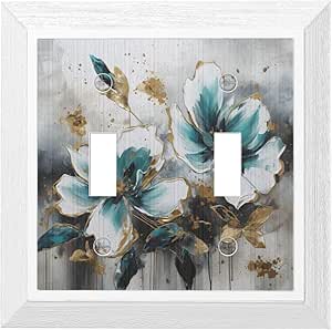 Artistic Flowers Light Switch Cover Decorative Double Toggle Switch ...