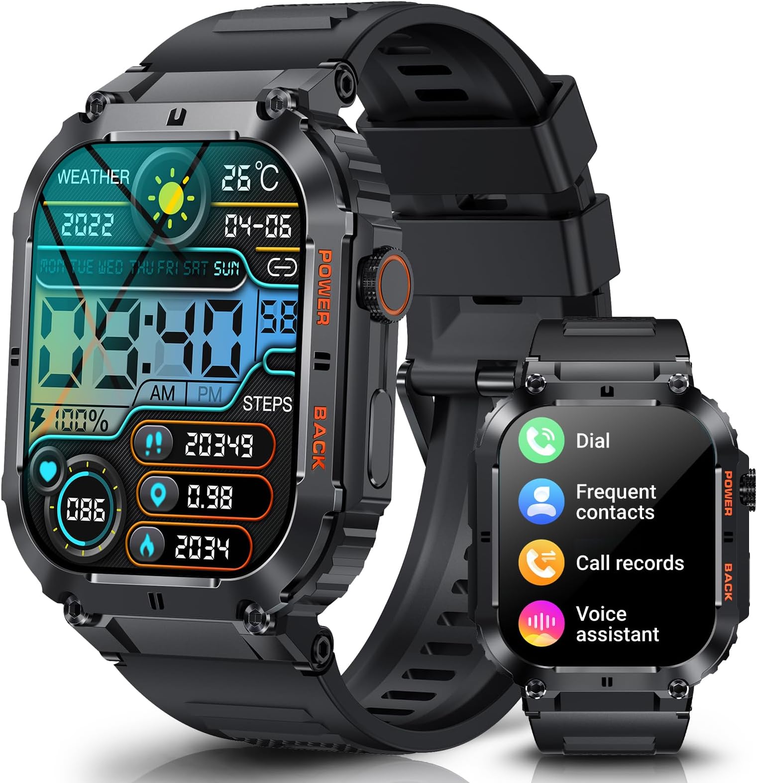 Amazon.com: HOETEK Smart Watch with Call Function, 1.95" Full Touch ...