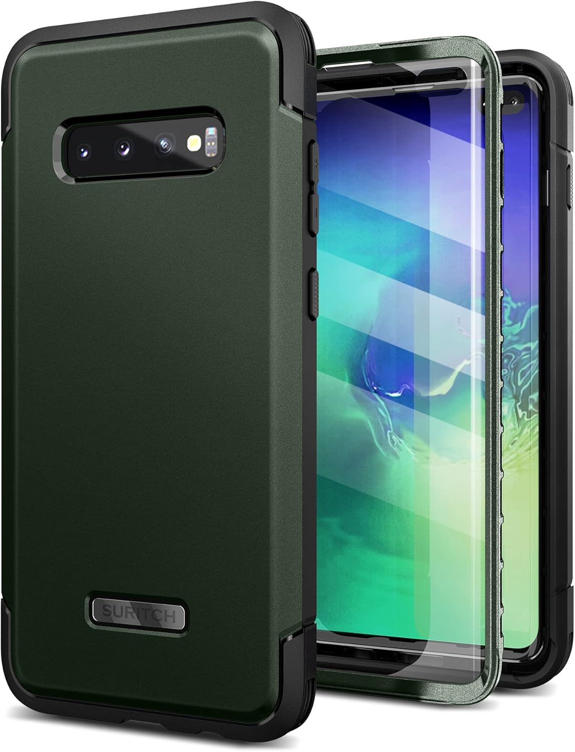 Amazon.com: SURITCH for Samsung Galaxy S10 Plus Case, [Built-in Screen Protector] 360° Full ...