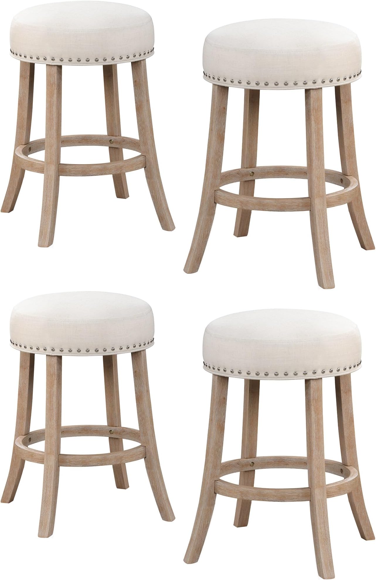 Amazon.com: Larksperal 26" Counter Height Barstools Set of 4 - Modern ...