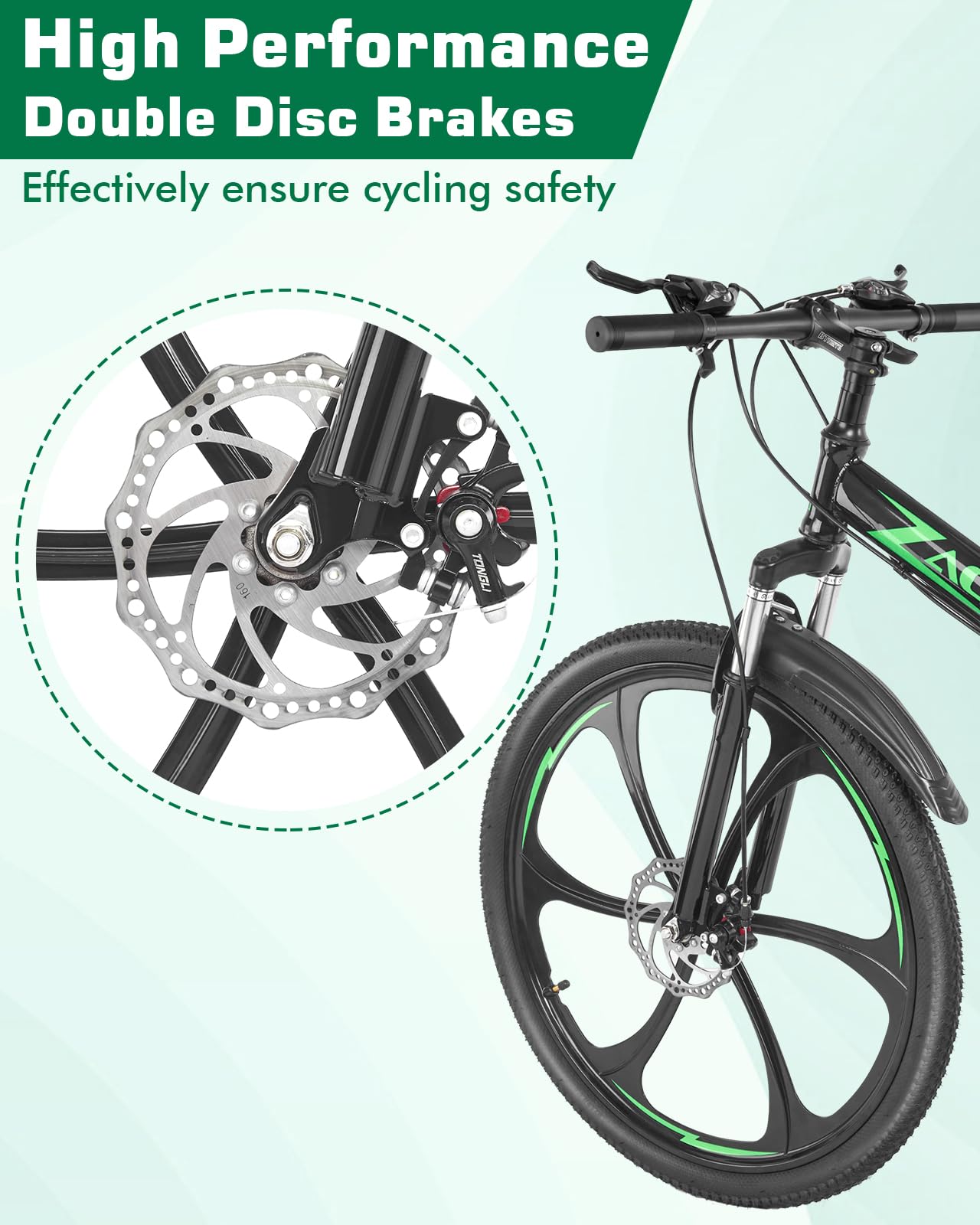 Snapklik.com : 26 Inch Folding Mountain Bike, Upgraded 24 Speed ...