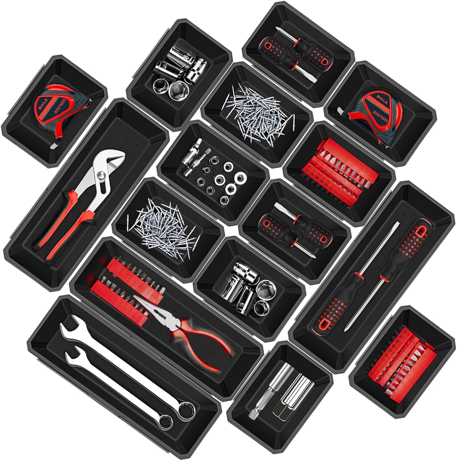 Amazon.com: LARBANKE Tool Box Organizer Tray,Connectable And with Non ...