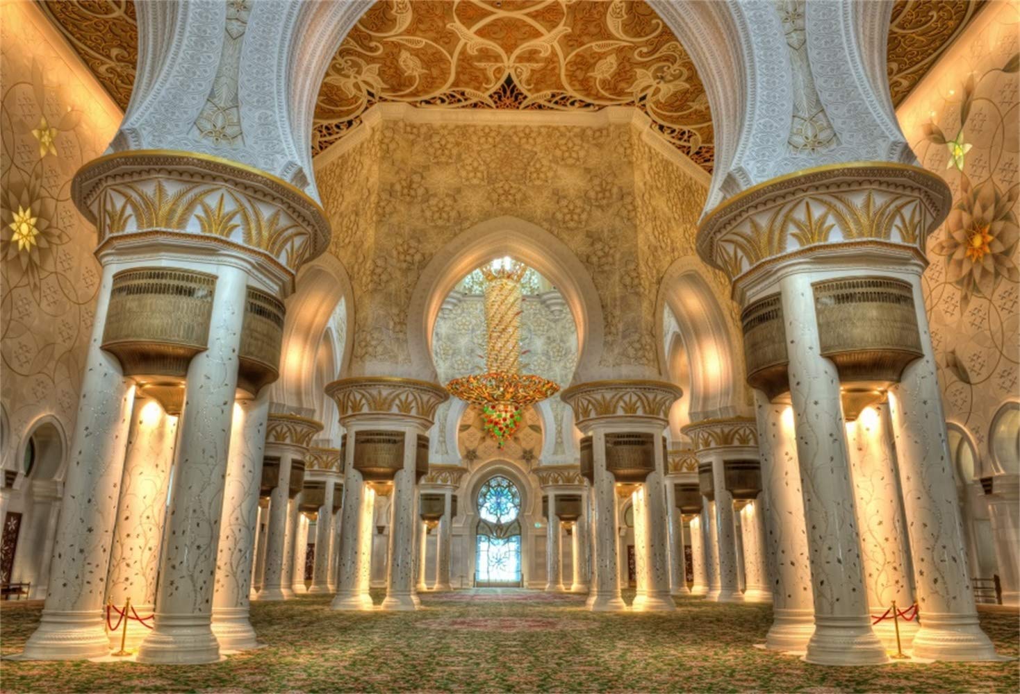 Buy EdCott 10x8ft Vinyl Prayer Hall of Sheikh Zayed Mosque Backdrop ...