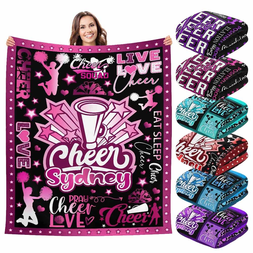 Amazon.com: Personalized Cheerleader Blanket for Girls Custom Cheer ...