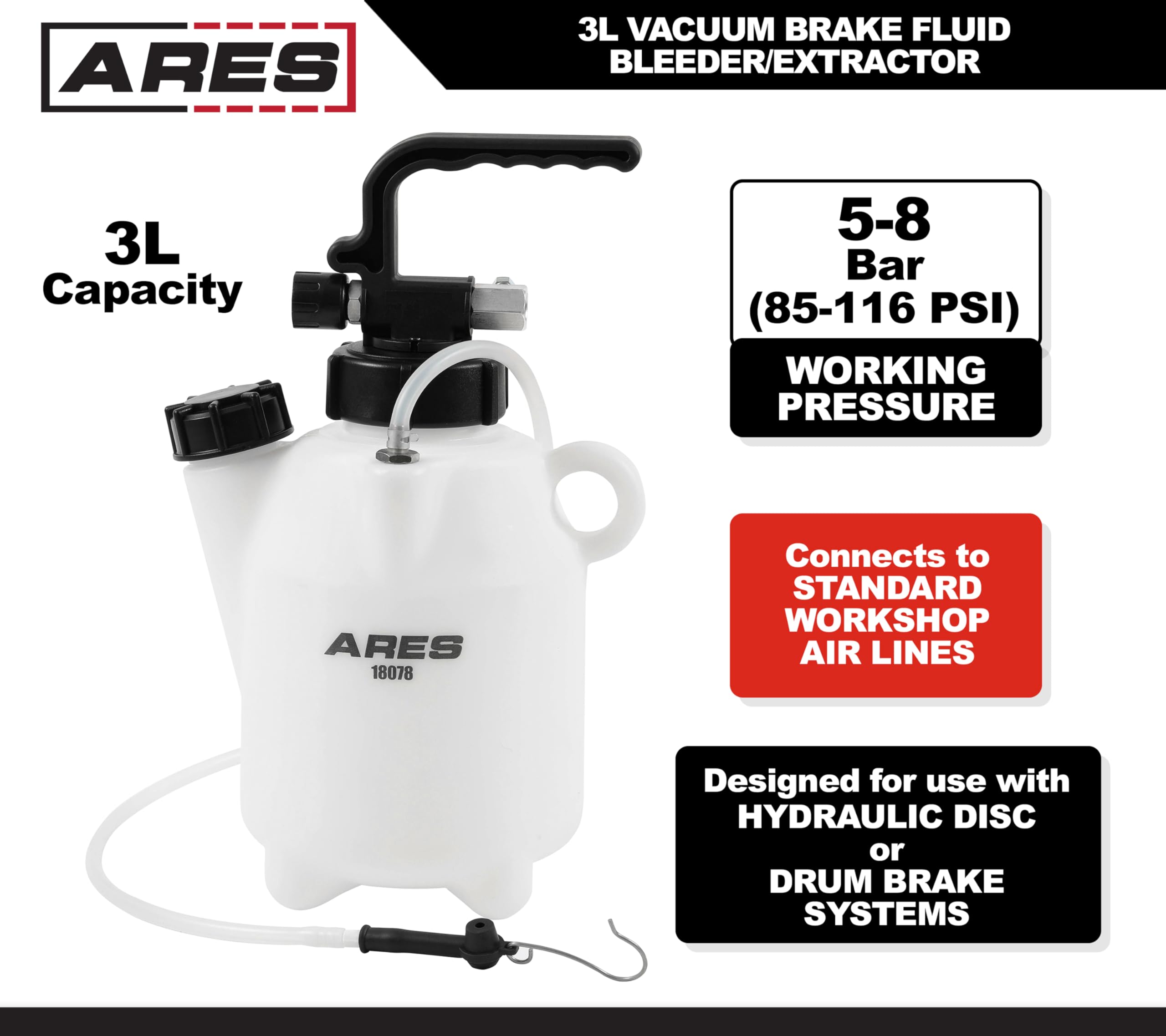 Snapklik.com : 18078 3-Liter Vacuum Brake Fluid Bleeder 3L Fluid ...
