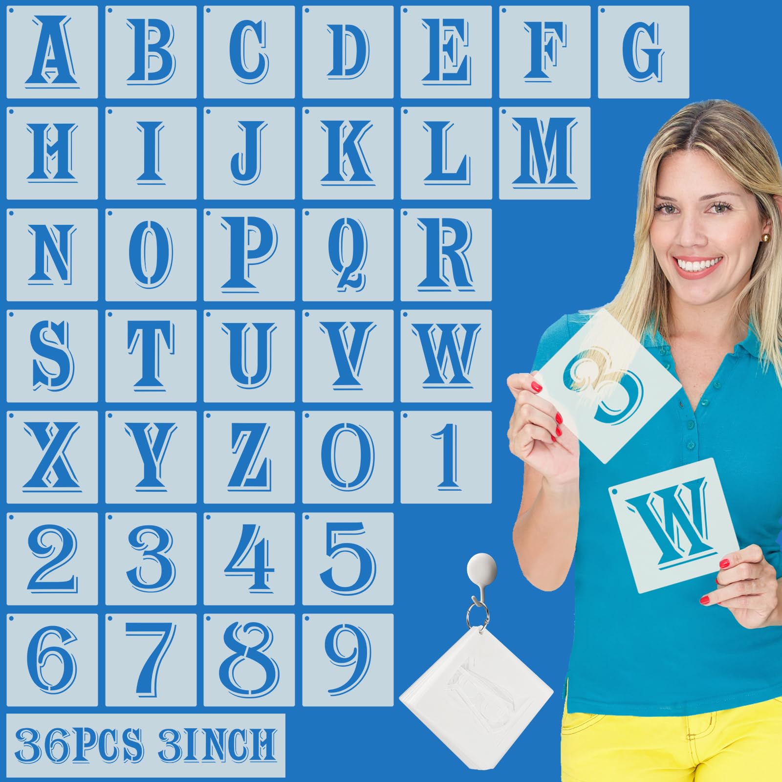 Snapklik.com : 36Pcs Letter Stencils For Painting, Reusable Numbers ...
