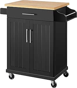 Yaheetech Movable Kitchen Islands Kitchen Trolley on Wheels, Serving ...