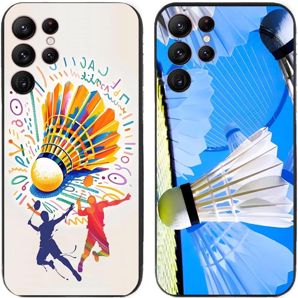2 Pcs Colorful Badminton Sport Printed Durable Degradable TPU Silicone ...