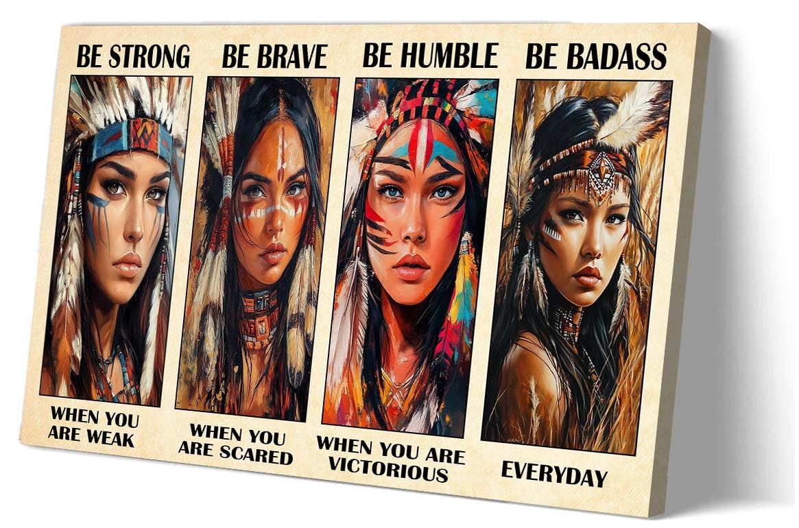 Amazon.com: Sboobily Native American Wall Art Motivational Quotes ...