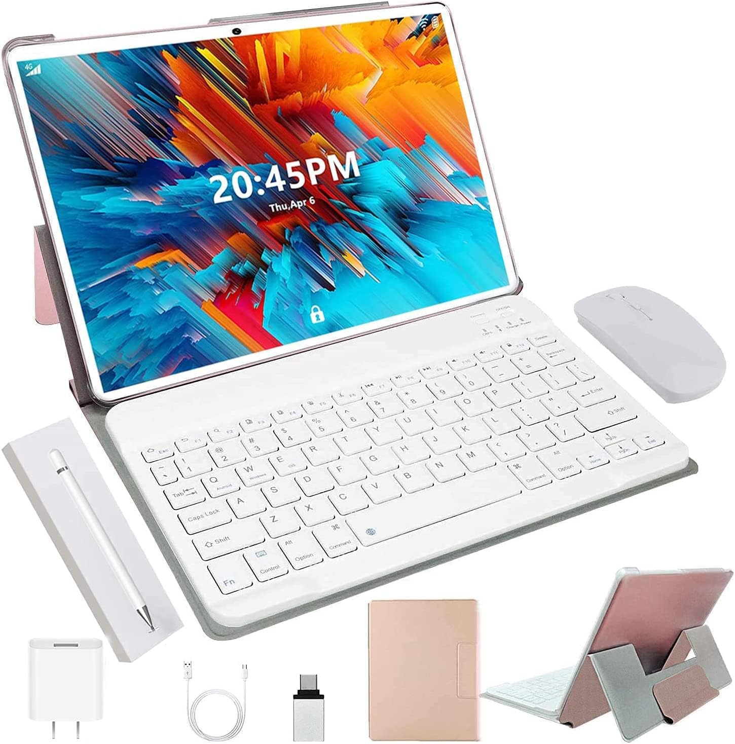 DUODUOGO Tablet 2 en 1 con teclado de 10.1 pulgadas Android 10.0 Pie, 4 ...