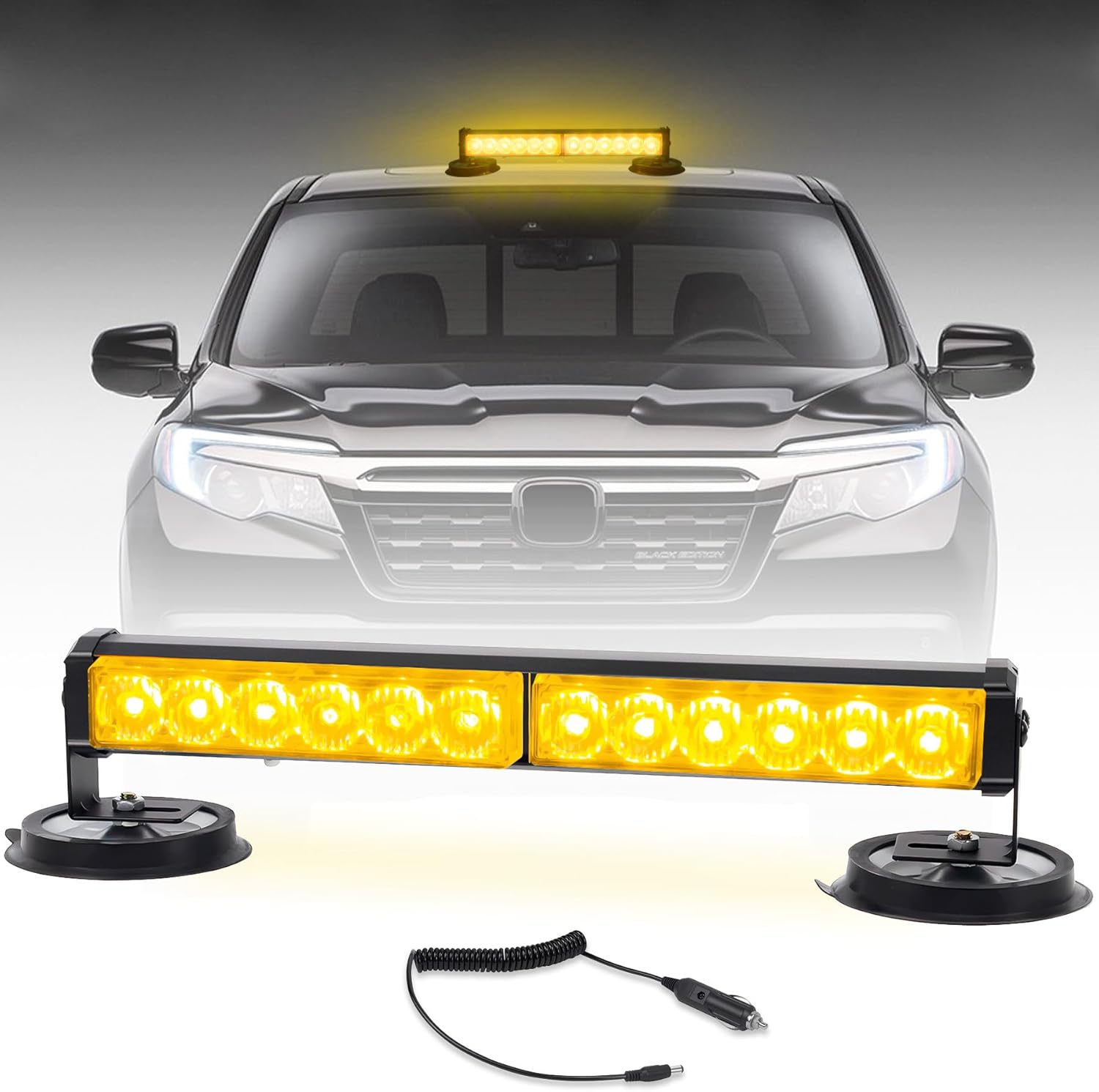 Esoldnic Battery Powered Strobe Light Bar 12 LEDs Wireless Rechargebale ...