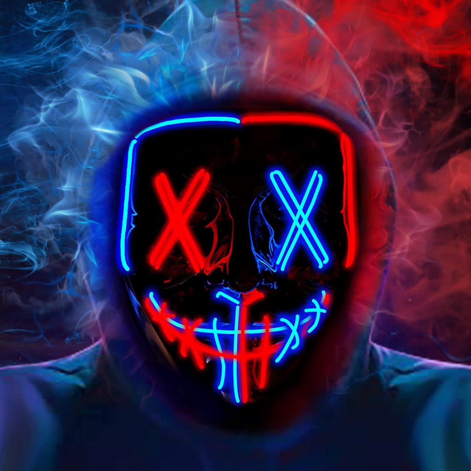 OLIGHYT Halloween Mask Light Up Mask Led MaskGlow Neon Mask Scary Neon ...