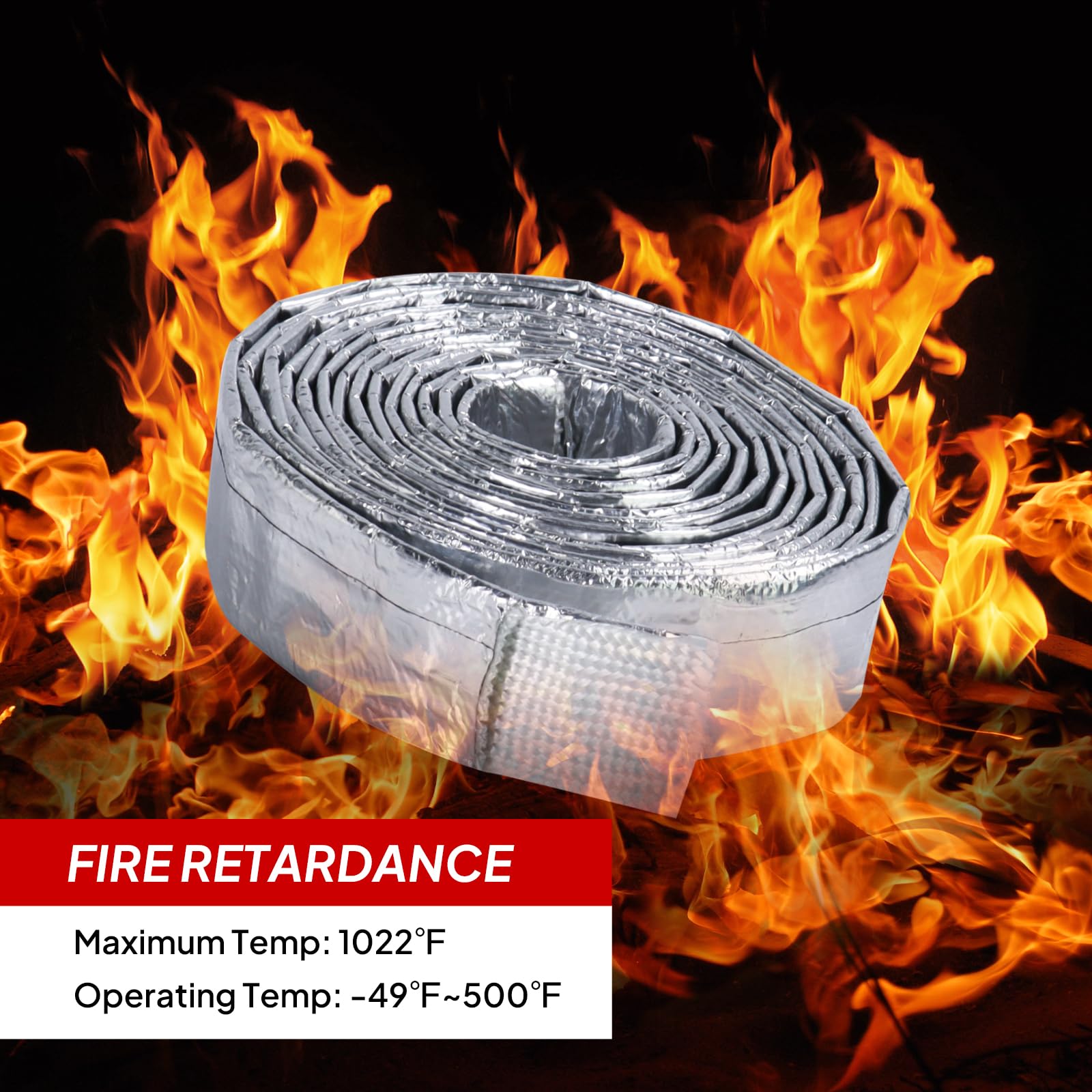 Snapklik.com : 3/8" - 16 Feet Heat Sheath Aluminized Sleeving Easy To ...
