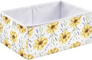 Amazon.com: Emelivor Lavender Sunflower Rectangle Storage Bins Fabric ...