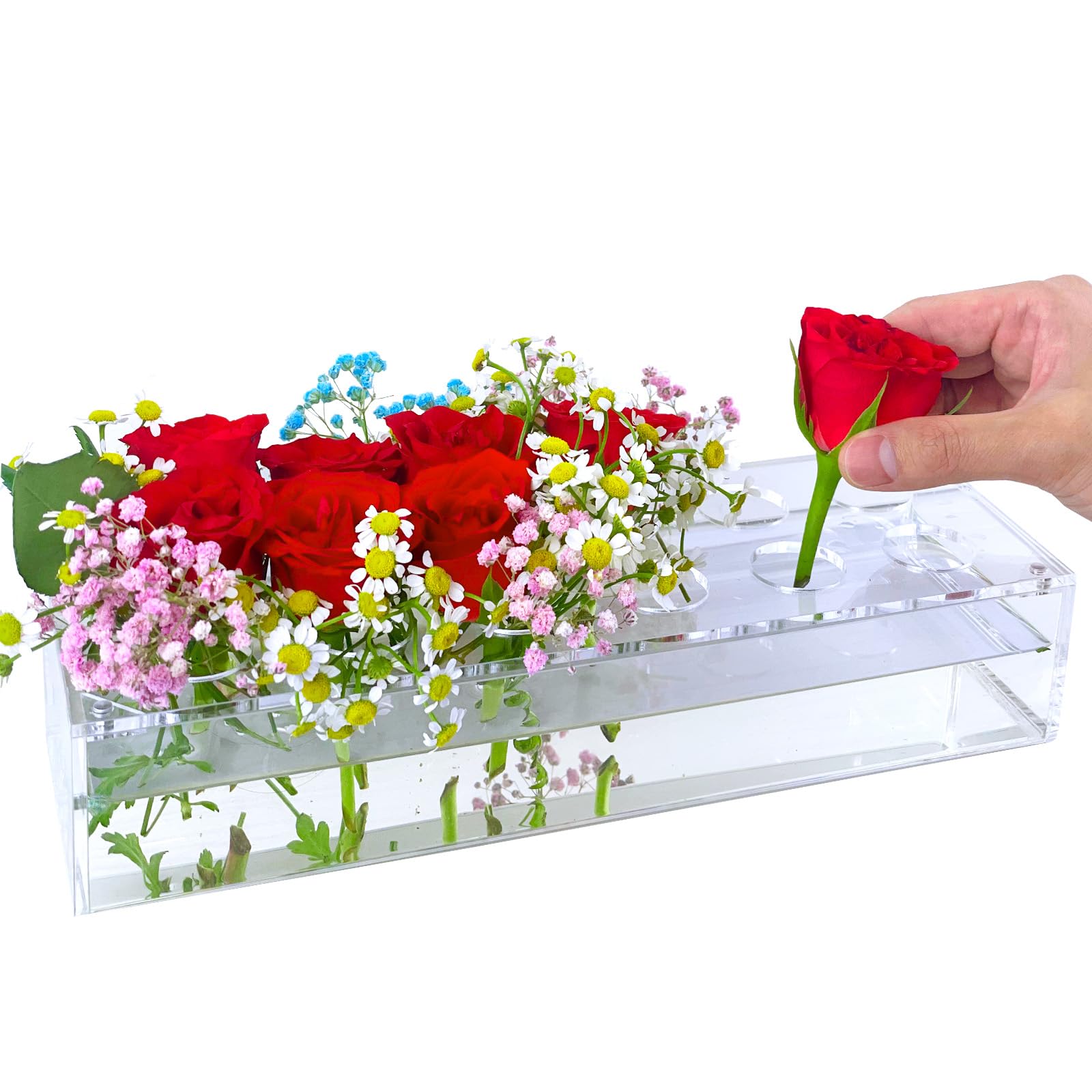 Snapklik.com : PigPotParty Clear Acrylic Rectangular Flower Vase 12 ...