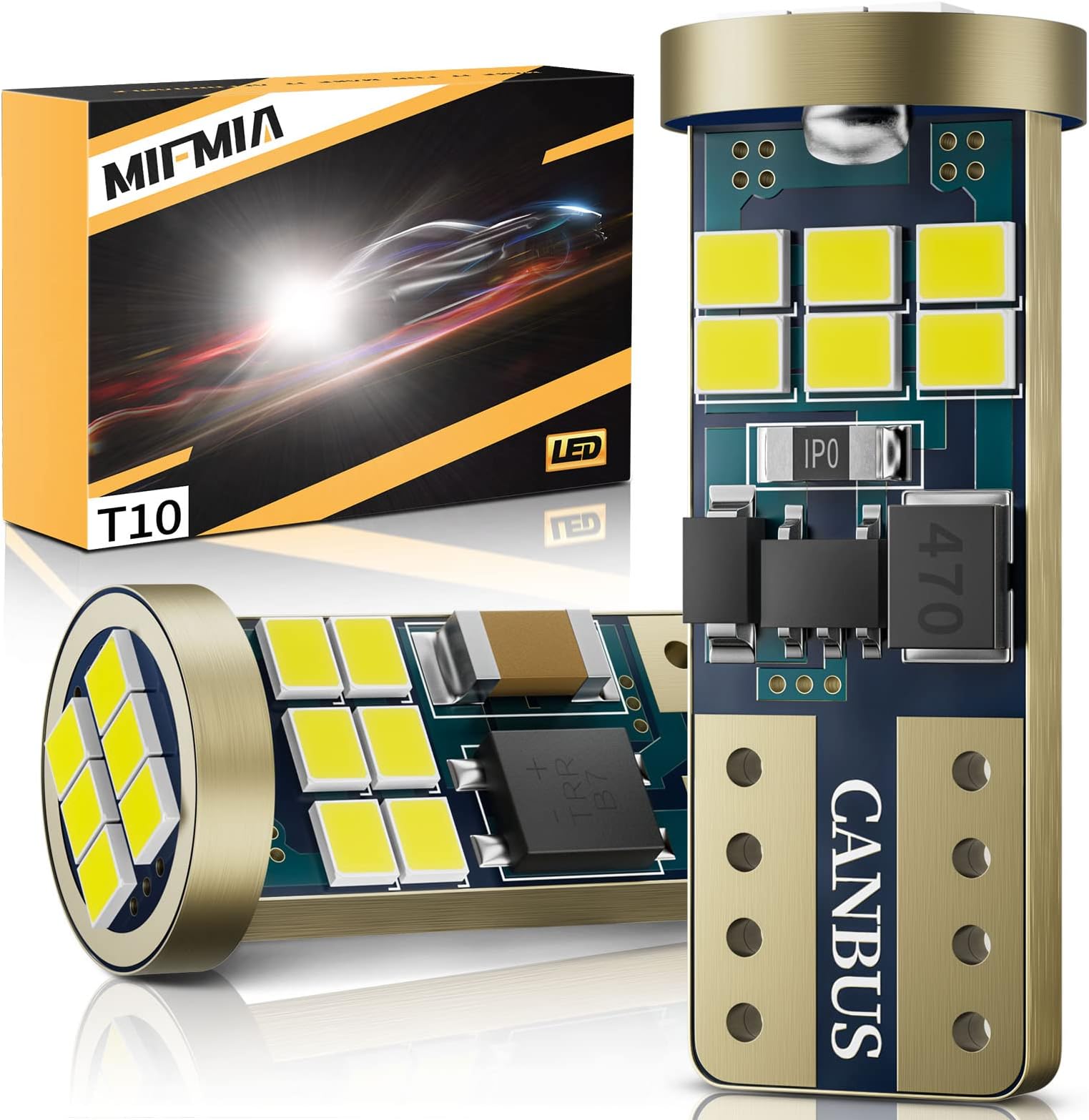 Amazon.com: GRB Ultra Bright Wedge T10 194 168 2825 LED Base Bulb for ...