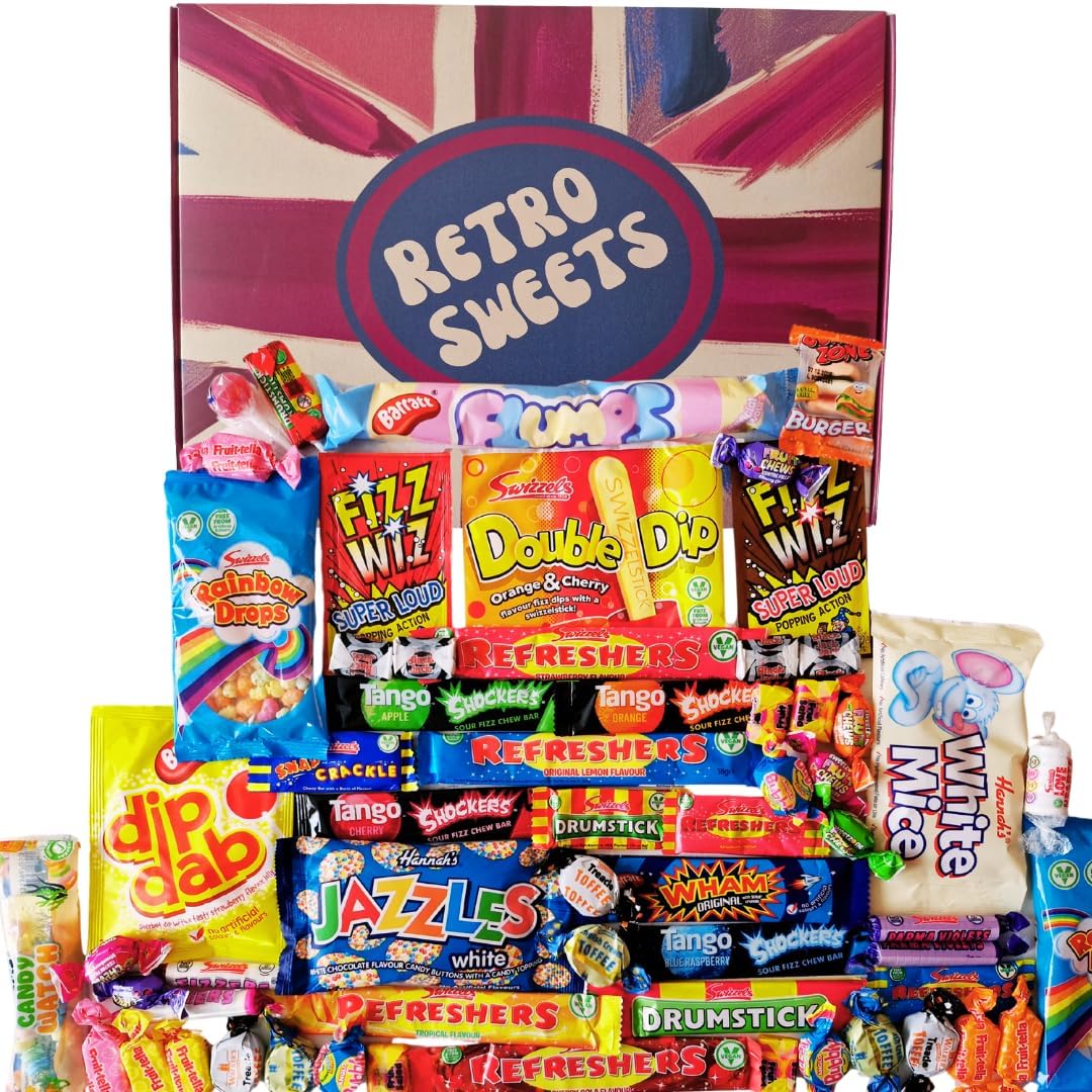 Retro Sweets Gift Box Ultimate Sweet Hamper. Packed in a fun Retro ...