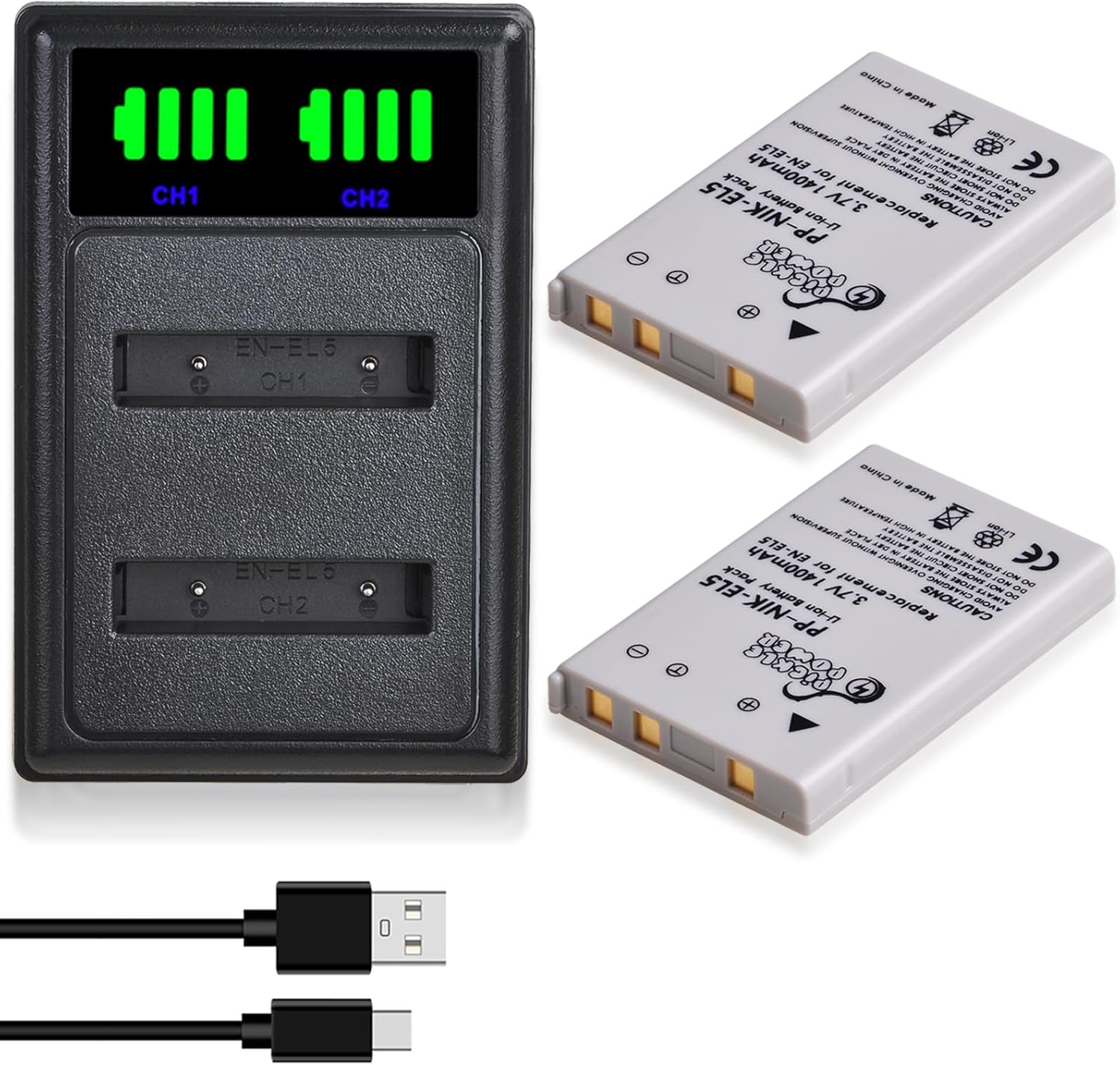 Pickle Power EN-EL5 ENEL5 Battery(3 Pack) for Nikon CoolPix 3700, 4200 ...