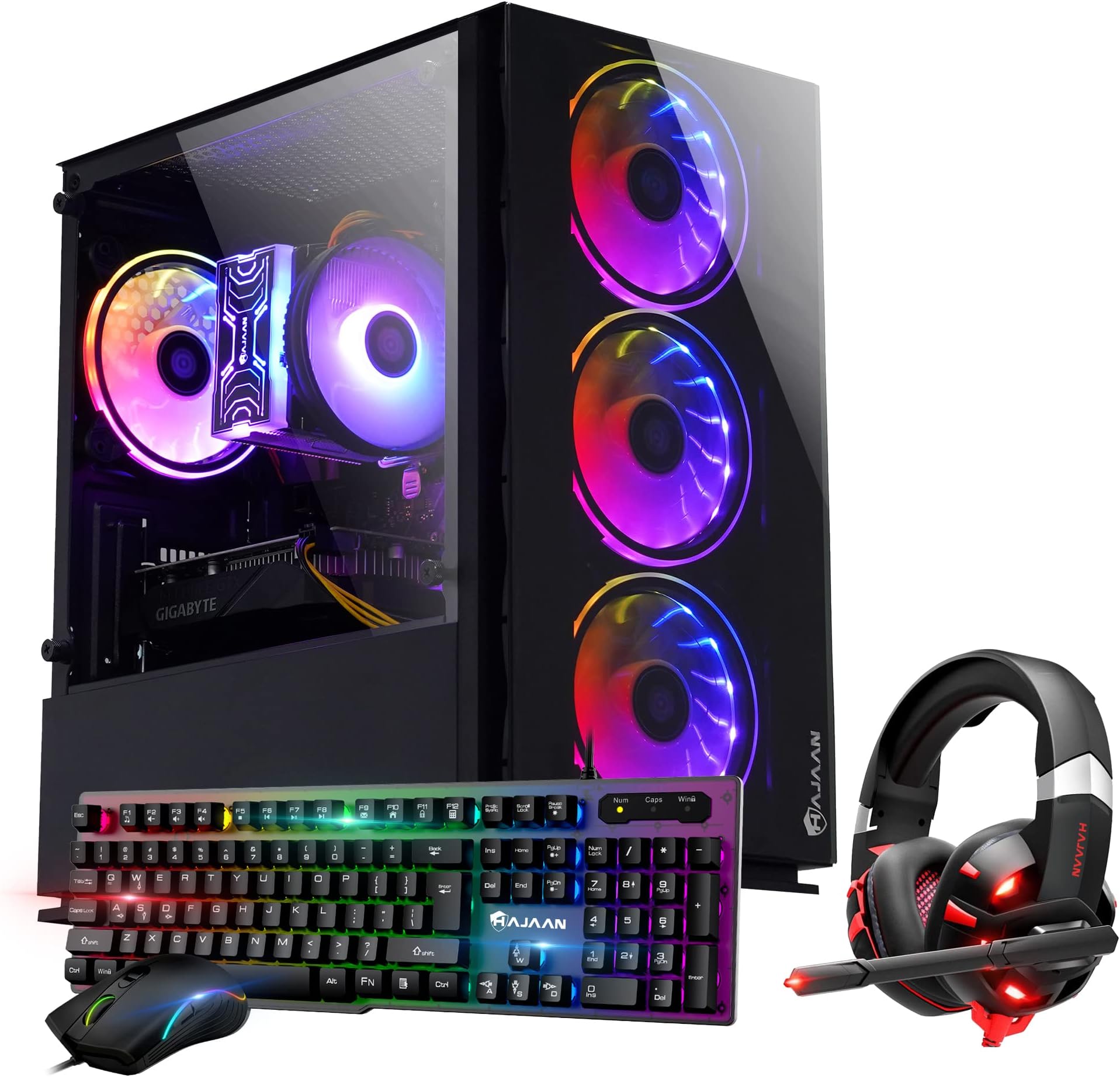 Amazon.com: Gaming Tower Desktop PC - GeForce RTX 3060 8GB GDDR6, Intel ...