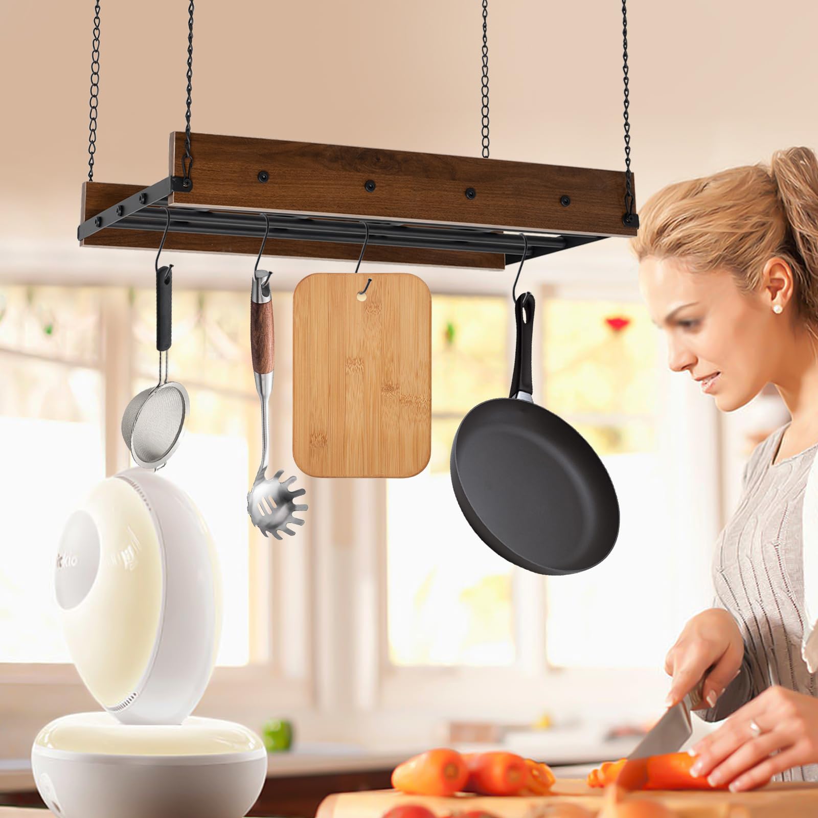 Wooden Pot Hangers From Ceiling MasterClass Deluxe Ceiling Mounted