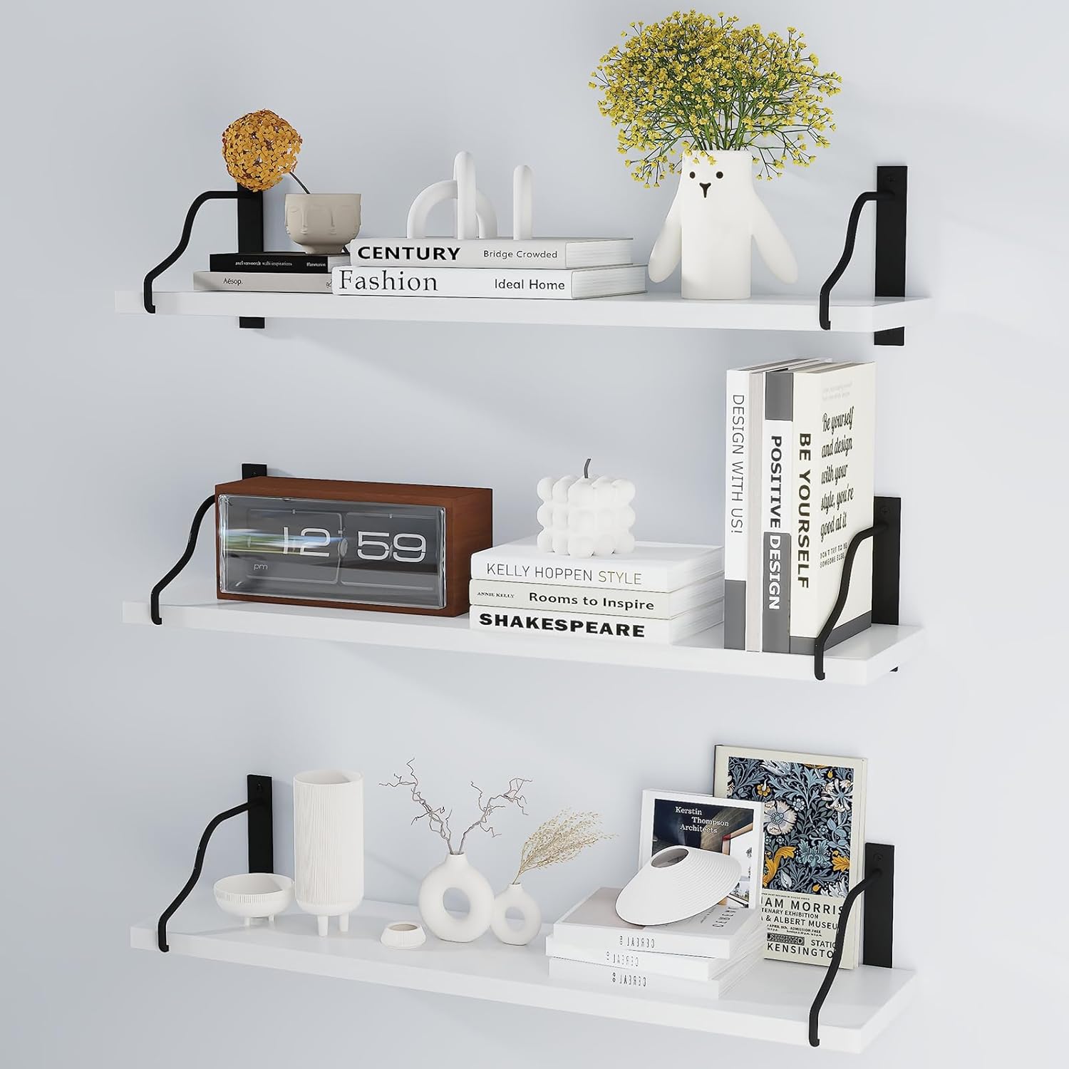 Amazon.com: Inforth Wall Shelves, Wood Wall Mounted Shelves for Wall ...