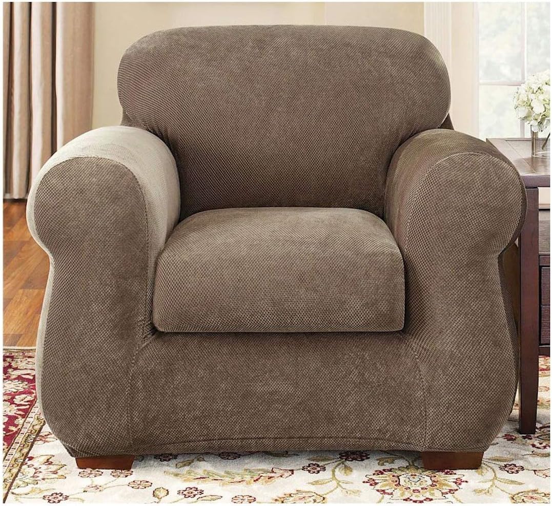 Amazon.com: SureFit Stretch Pique Two Piece Chair Slipcover : Home ...