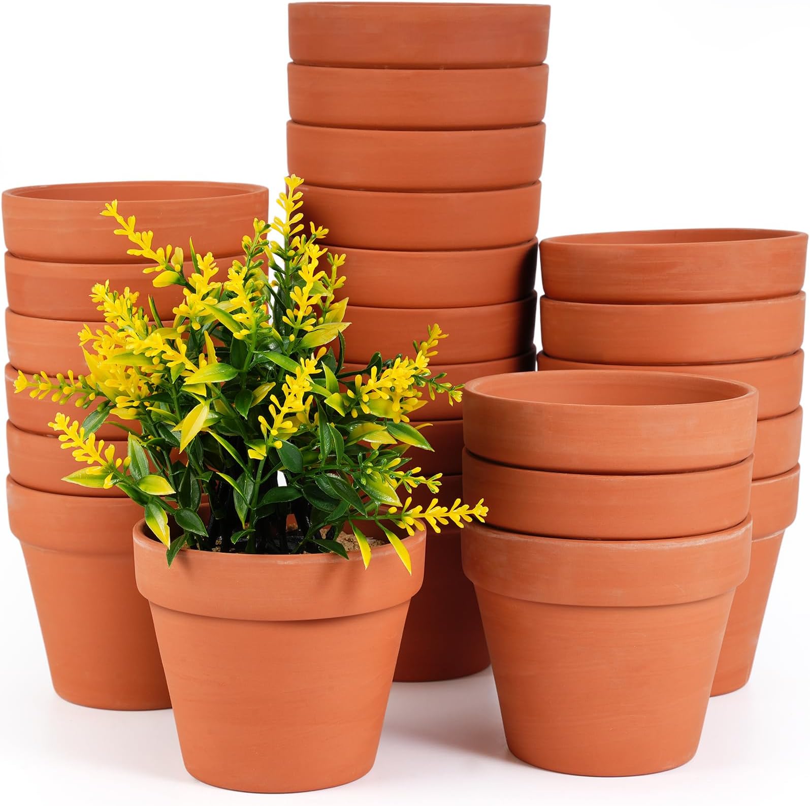 Amazon.com: Hsei 24 Pcs 4 Inch Terracotta Pots Flower Pot with Drainage ...