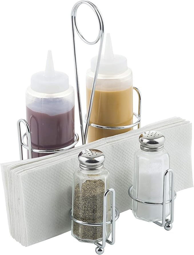 Amazon.com: Tablecraft Products Retro Condiment Caddy Set, 1 Pack ...