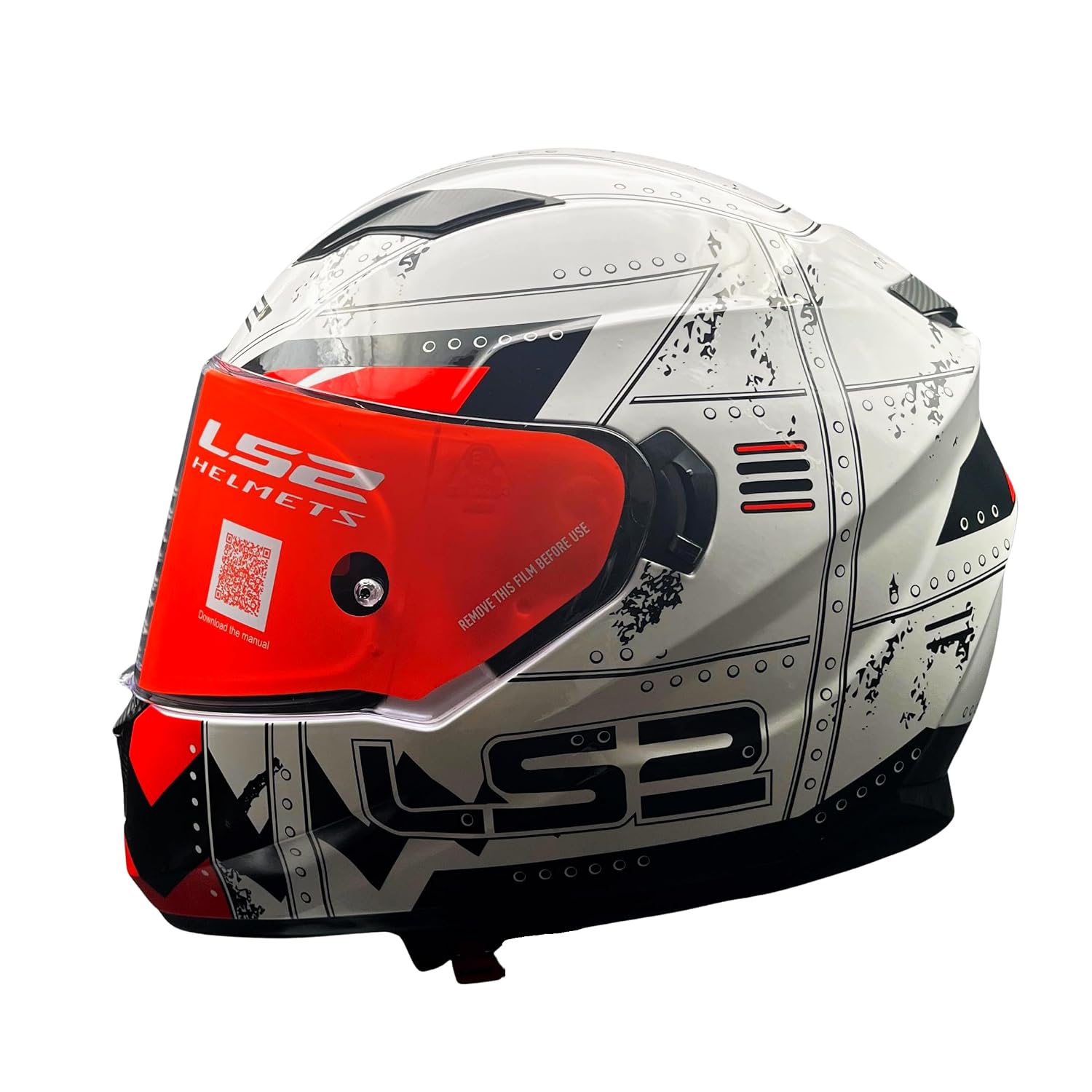 LS2 Helmets - FF320 Stream Evo - Max - Gloss White Red - Dual Visor ...