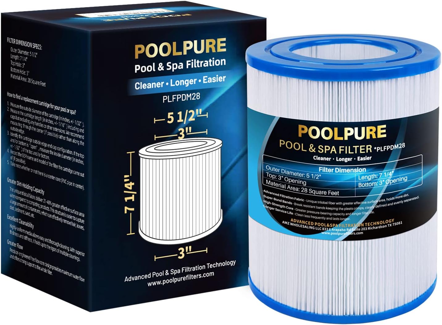 Amazon.com : POOLPURE PDM28 Spa Filter Replaces Aquarest Dream Maker ...