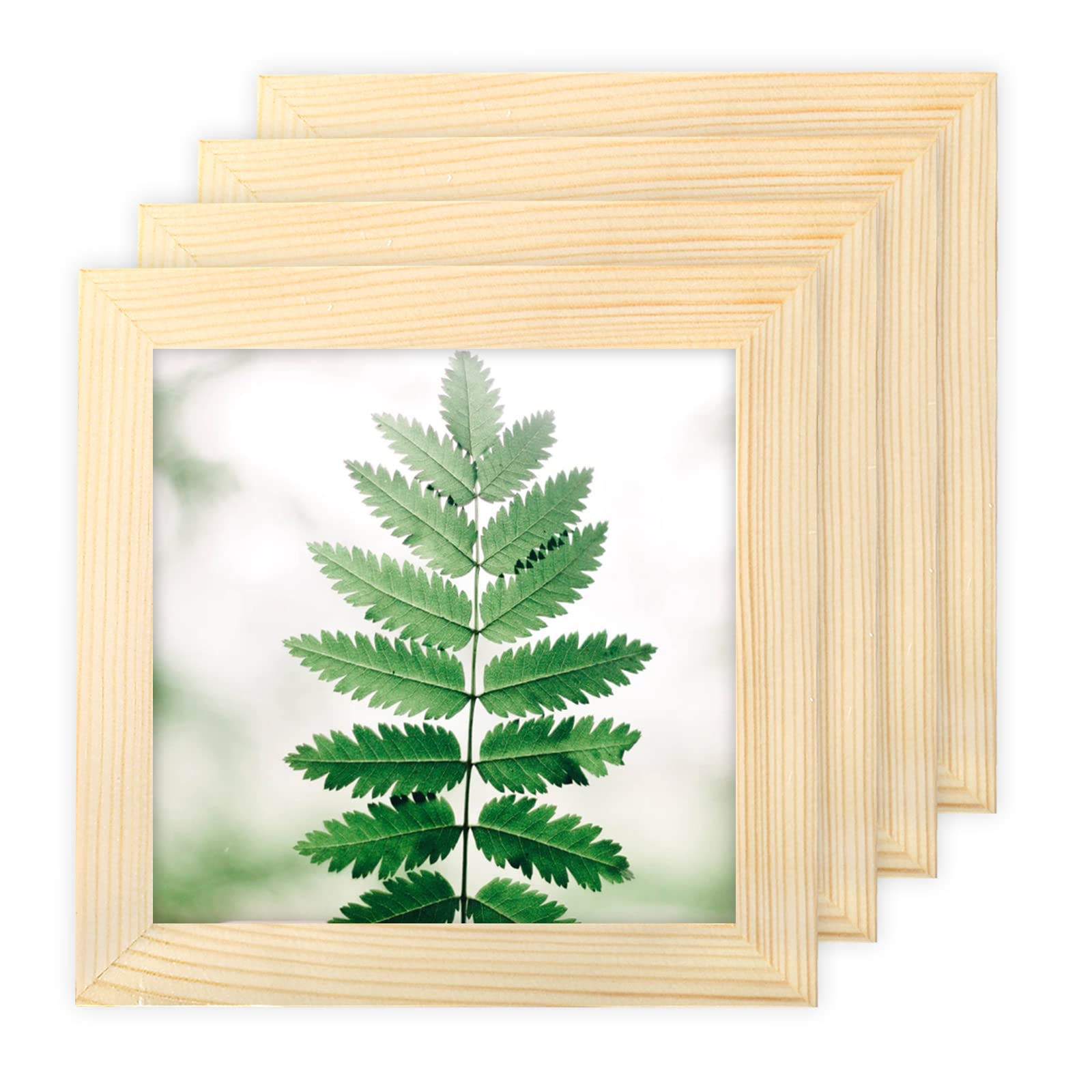 Amazon.com - AEVETE 5x5 Picture Frames Natural Wood Square Frame for ...
