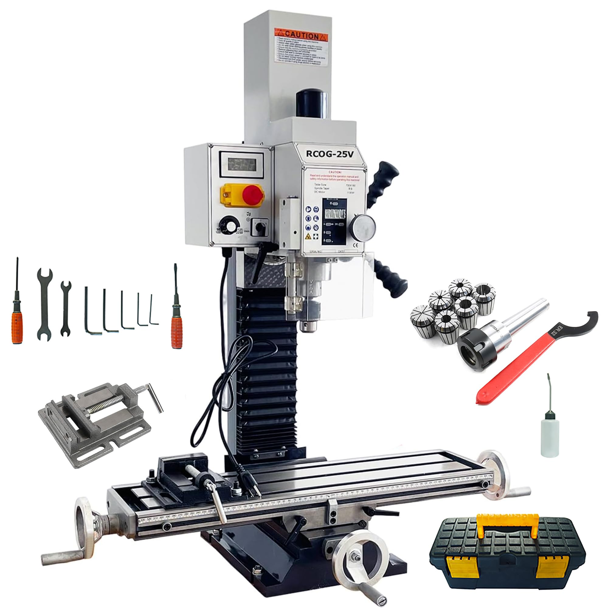 TECHTONGDA 1100W Benchtop Milling Drilling Machine R8 Milling/Drilling ...