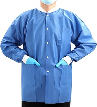 Amazon.com: JMU 10-50 Pack Disposable Lab Jackets, SMS Medical Jackets ...