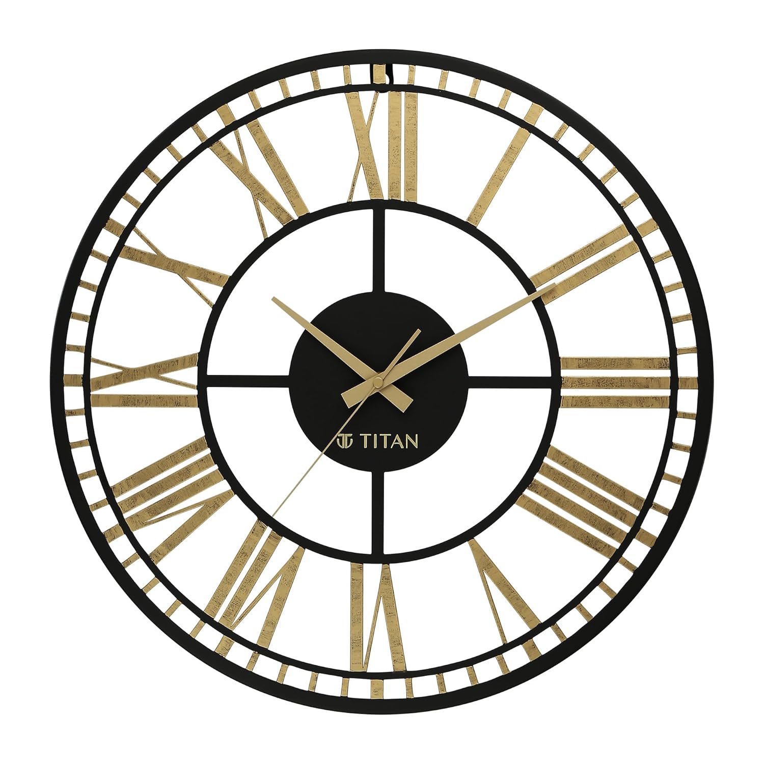 Titan Majestic Metallics - Antique Gold Analog Wall Clock with Silent ...