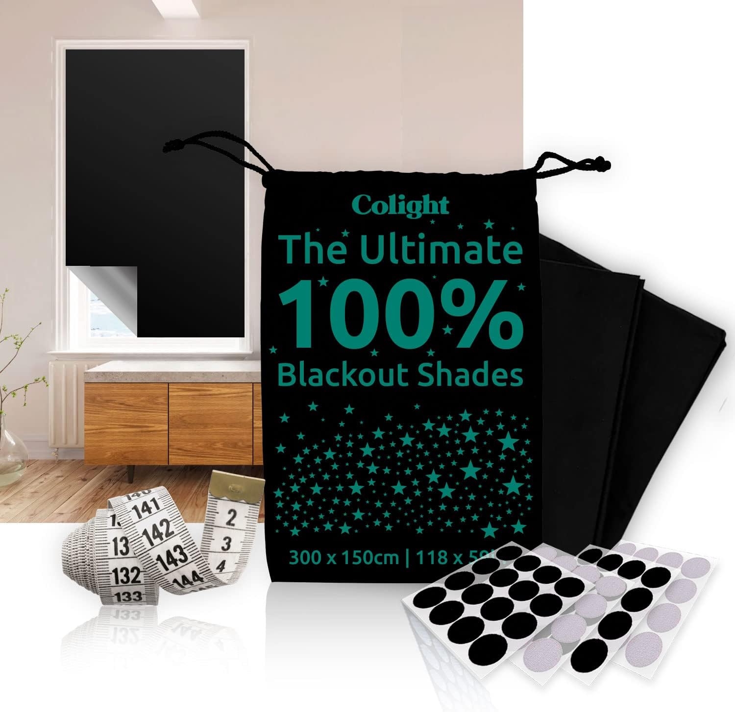 Amazon.com: Portable Blackout Curtain 100% Black Out Room Darkening ...