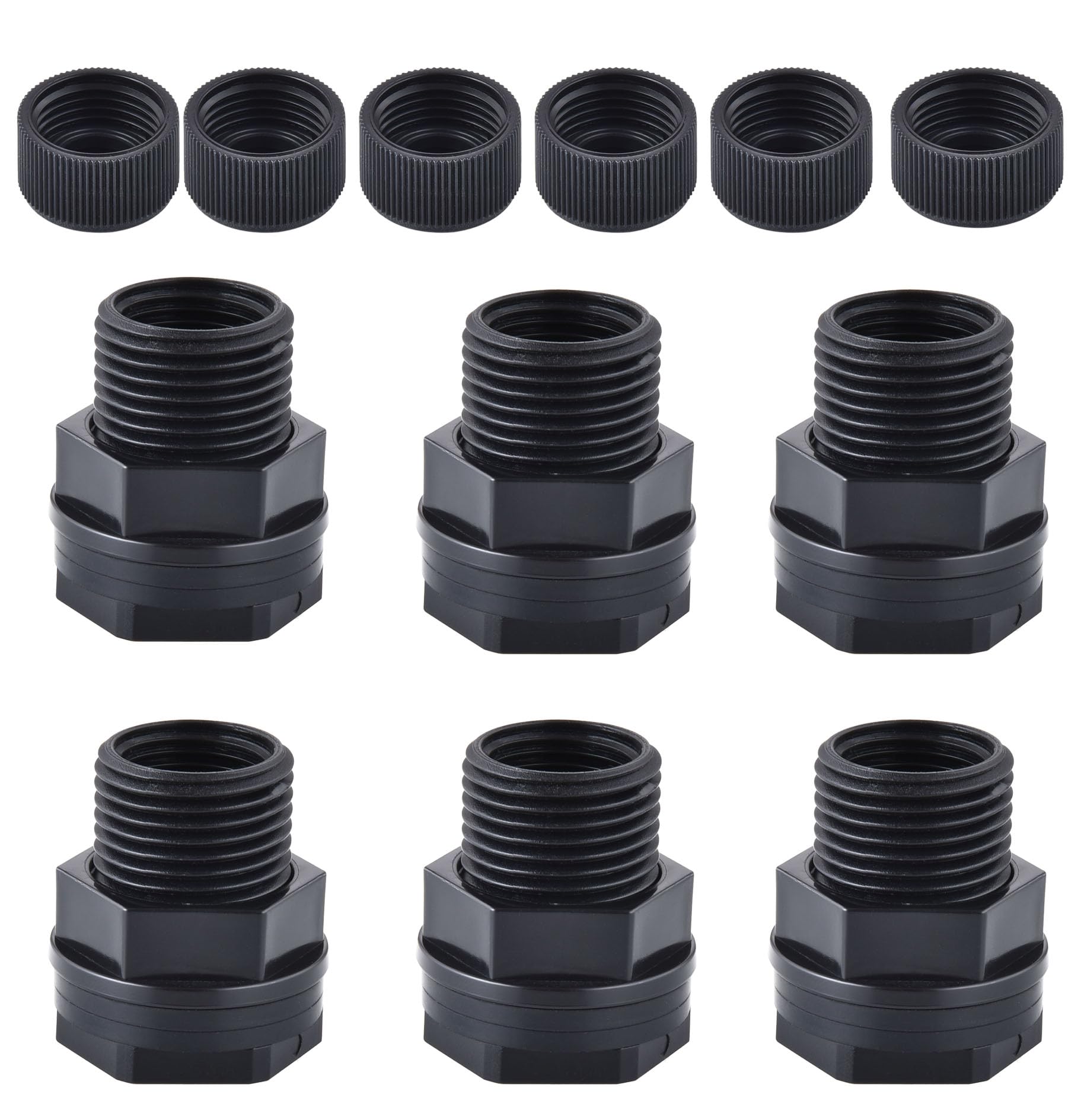 Amazon.com : AIRLUNCH PVC Bulkhead Fitting With Plug Double Threaded ...