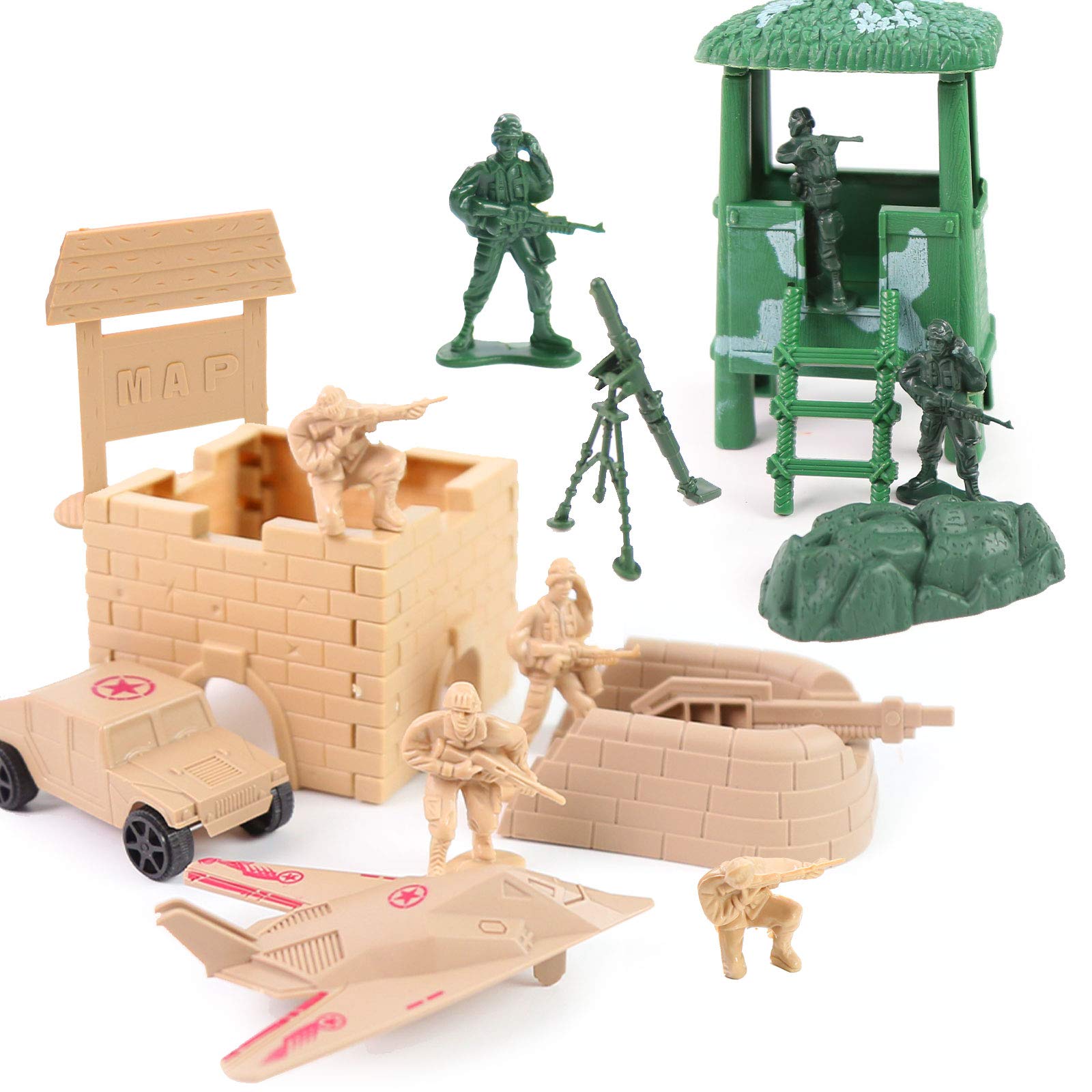 3 otters Army Men Military Set,120PCS World War Army Men Military ...