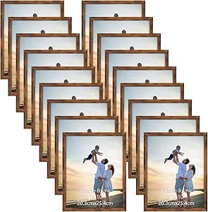 Amazon.com - Hoikwo 18 Packs 8x10 Rustic Brown Multi Plastic Picture ...