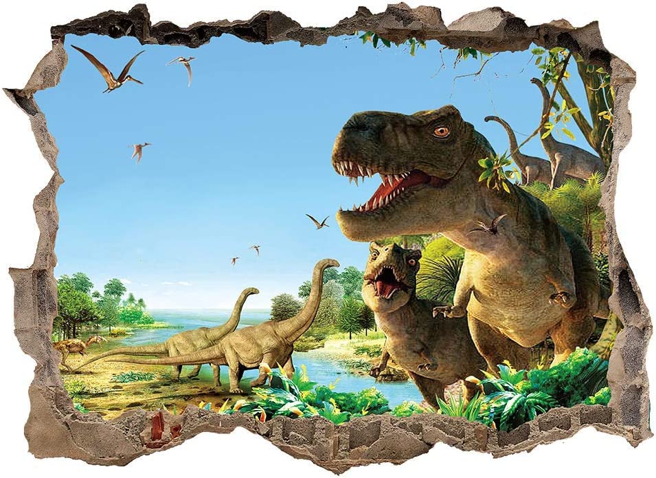 Tanlaby 3D Dinosaur Forest Wall Decals Dinosaur World Wall Sticker ...