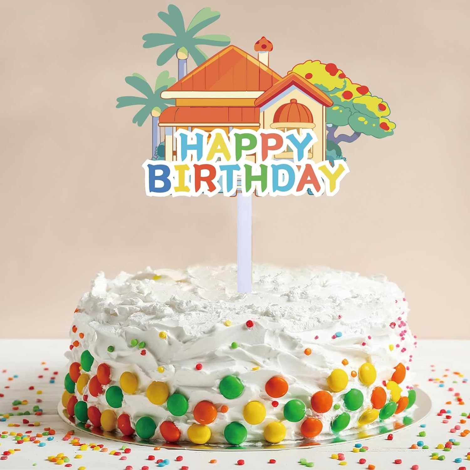 Amazon.com: Dog House Birthday Cake Topper Decoration Blue Cartoon ...