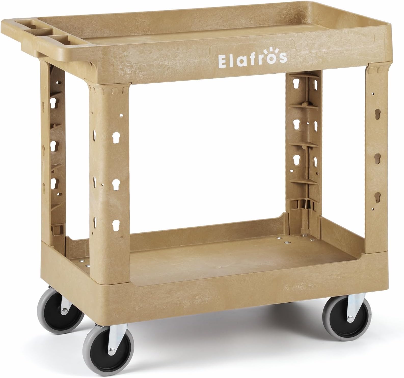 Amazon.com: ELAFROS Large Heavy Duty Plastic Utility Cart Flat top 42.5 ...
