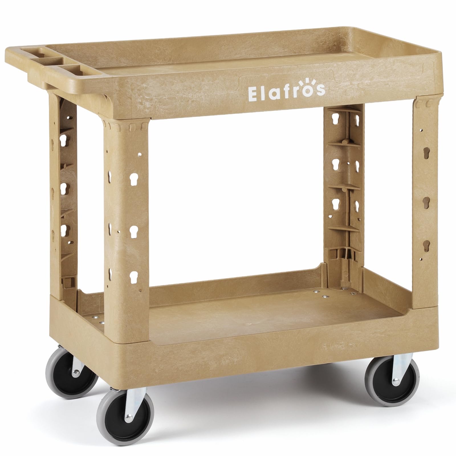 Snapklik.com : ELAFROS Heavy Duty Plastic Utility Cart 34 X 17 Inch ...